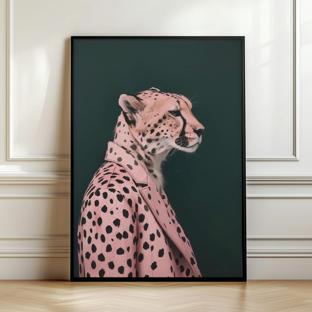 Dopaprint UNFRAMED PAPER POSTER Pink Green Cheetah Portrait Poster ...