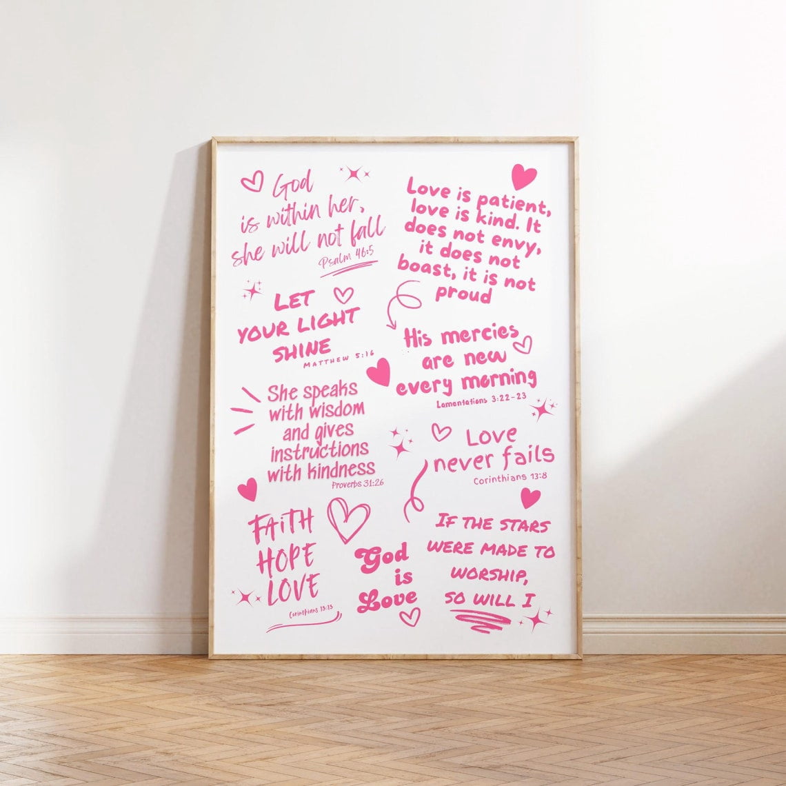 Dopaprint UNFRAMED PAPER POSTER Pink Modern Christian Art Christian ...