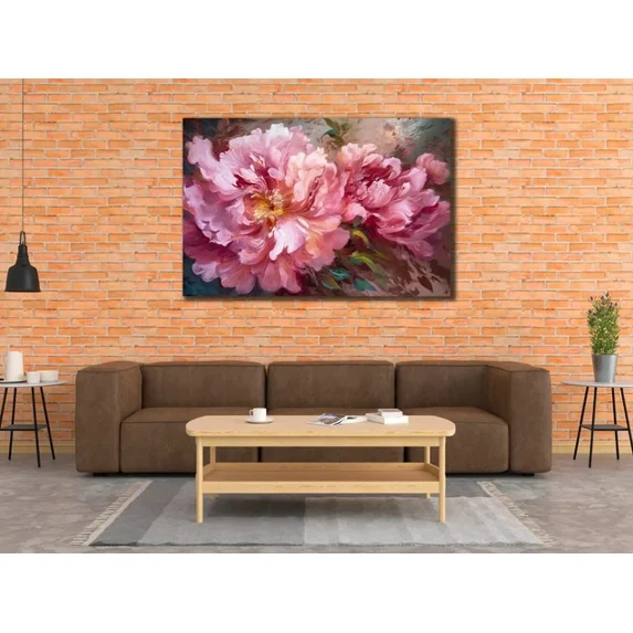 Dopaprint UNFRAMED PAPER POSTER Pink Peonies Big Roses Flower Painting ...