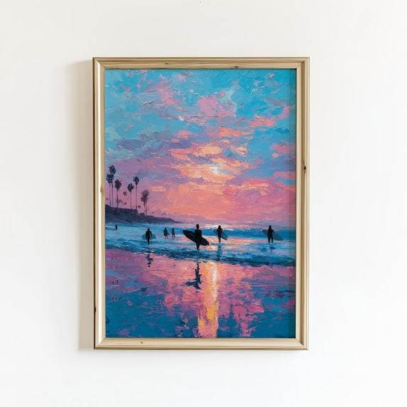 Dopaprint UNFRAMED PAPER POSTER Pink Surf Poster, Sunset Ocean Print ...