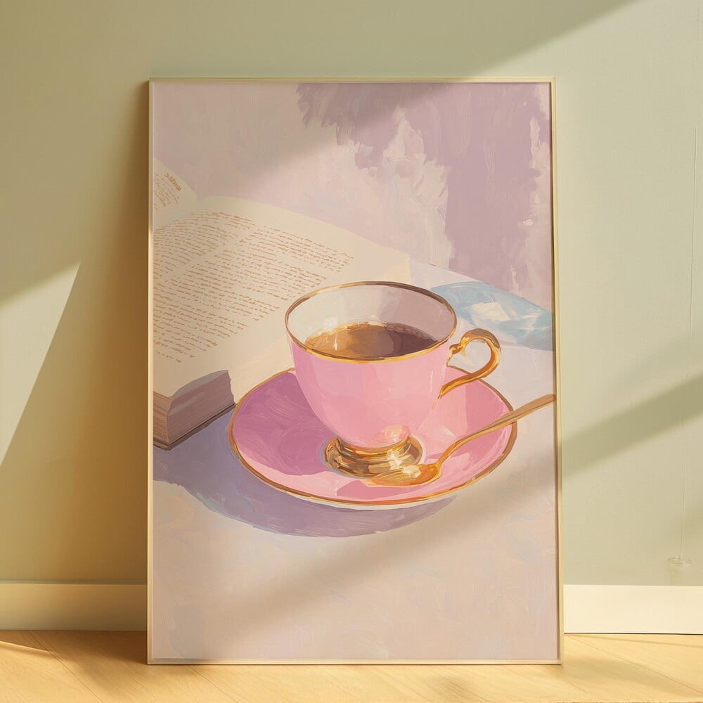 Dopaprint UNFRAMED PAPER POSTER Pink Teacup Art Print Cozy Kitchen ...