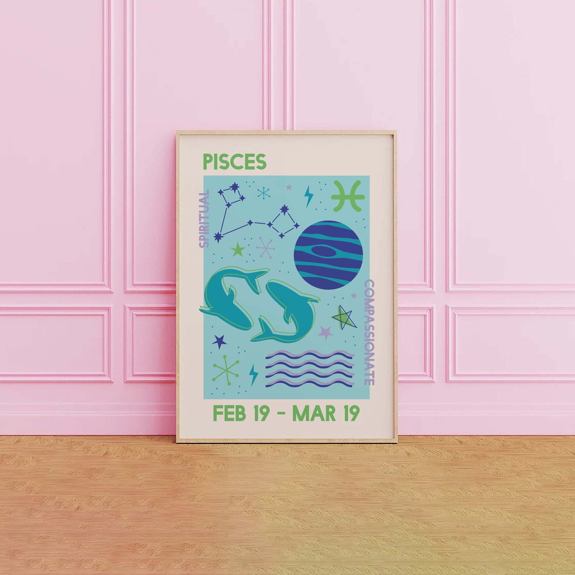 Dopaprint UNFRAMED PAPER POSTER Pisces Zodiac Print, Art, Trendy ...
