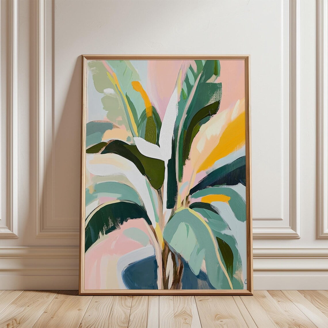 Dopaprint UNFRAMED PAPER POSTER Plant Leaves Artwork, Pink Summer ...