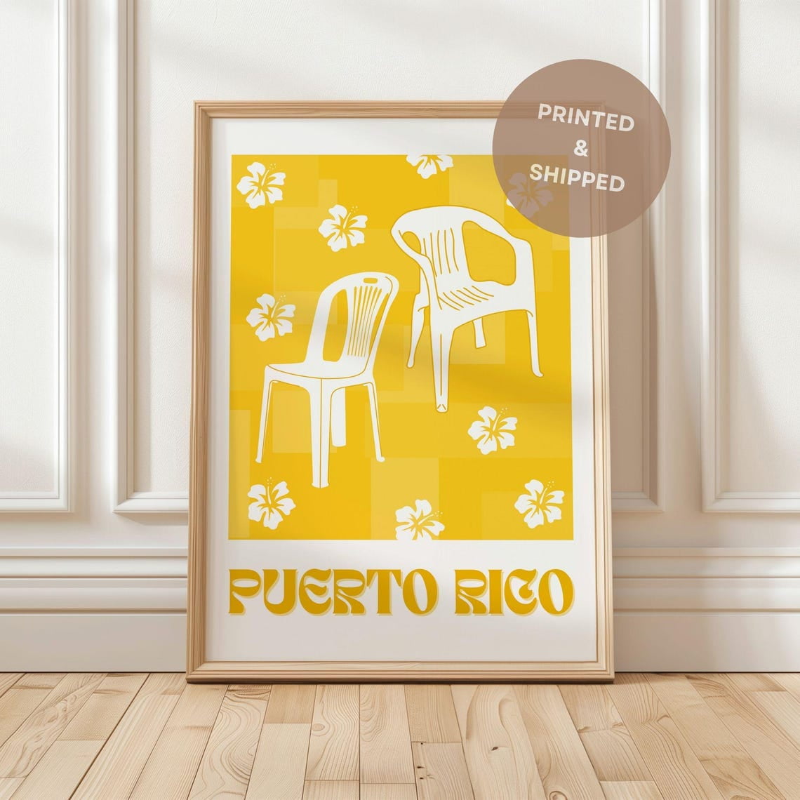Dopaprint UNFRAMED PAPER POSTER Plastic Chair Puerto Rico Prints Mono ...
