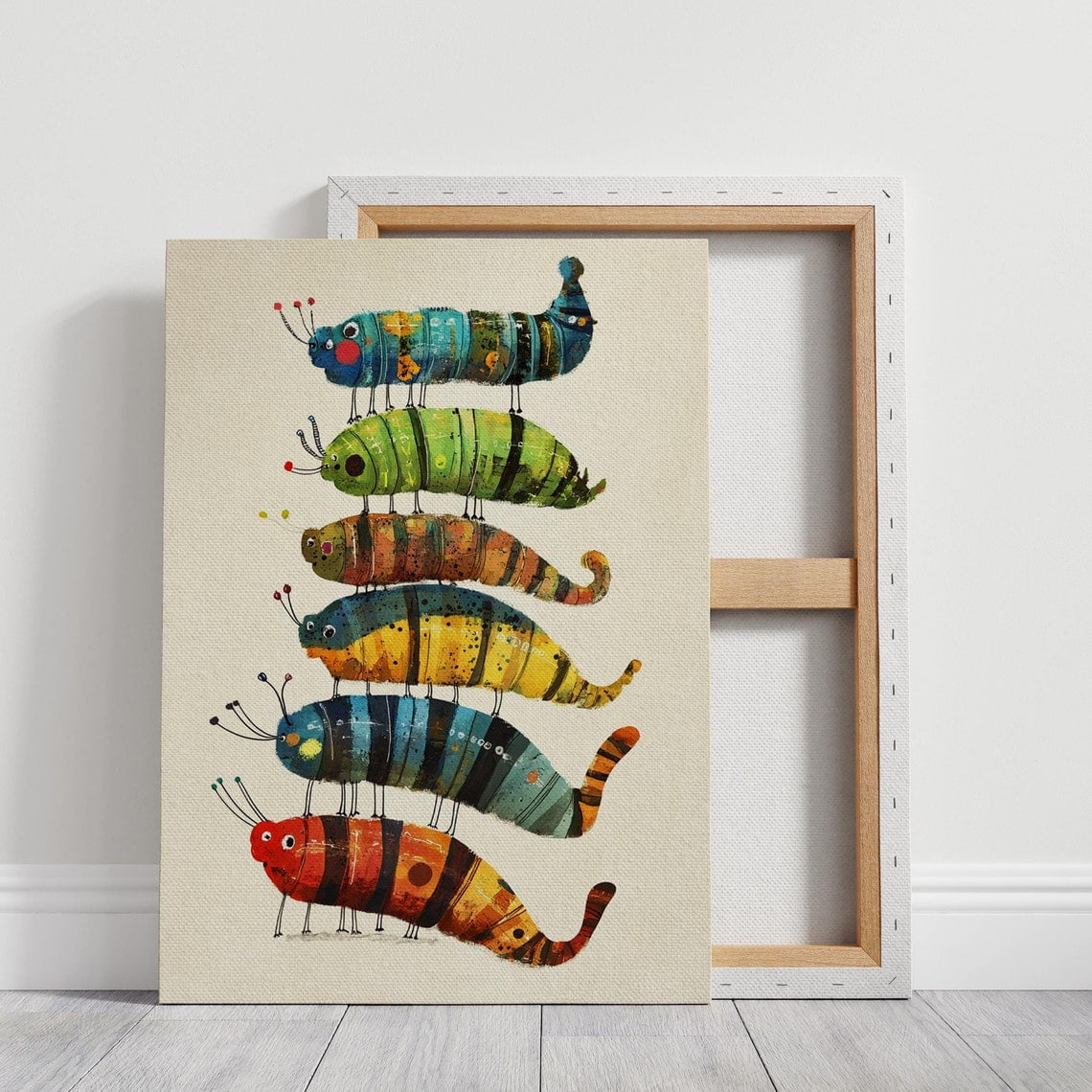 Dopaprint UNFRAMED PAPER POSTER Playful Caterpillar Stack Art Whimsical ...