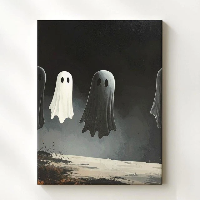 Dopaprint UNFRAMED PAPER POSTER Playful Ghost Quartet Cute Cartoon Hal ...