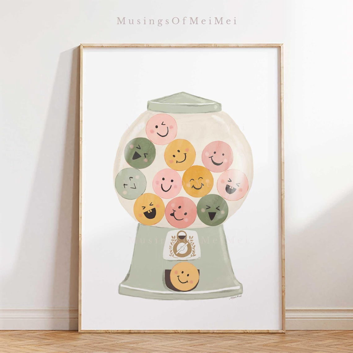 Dopaprint UNFRAMED PAPER POSTER Playful Smiley Gumball Machine Print ...