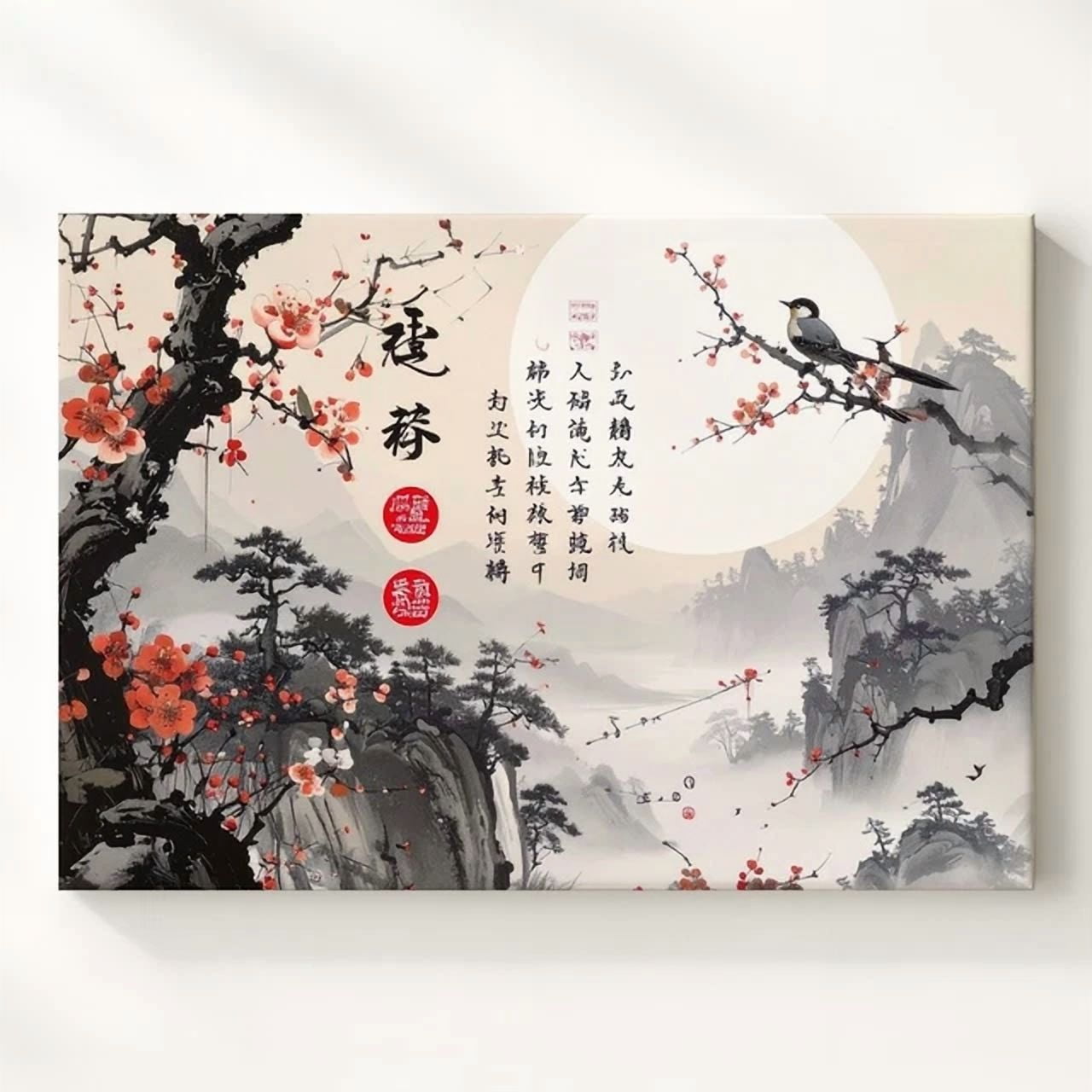 Dopaprint UNFRAMED PAPER POSTER Plum Blossom & Birds Poster Traditional ...