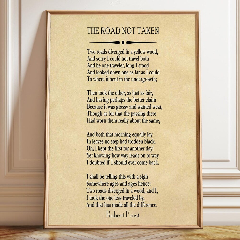 Dopaprint UNFRAMED PAPER POSTER Poem The Road Not Taken By Robert Frost 1916 Great American ...