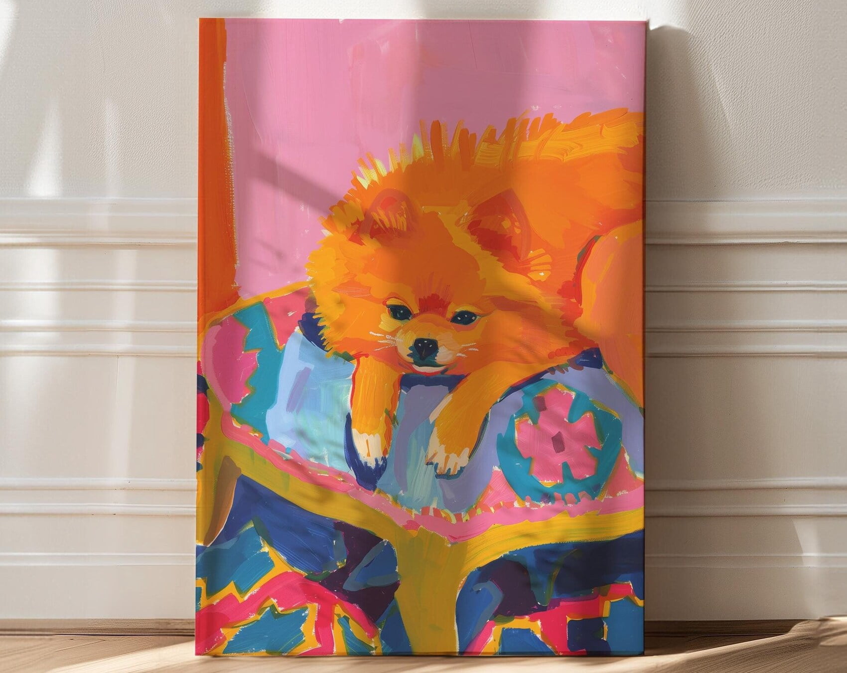 Dopaprint UNFRAMED PAPER POSTER Pomeranian Painting, Gift For Dog Mom ...