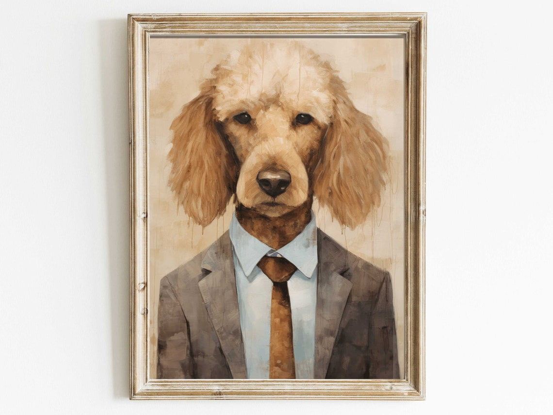 Dopaprint UNFRAMED PAPER POSTER Poodle Wall Decor, Dog Wearing Clothes ...