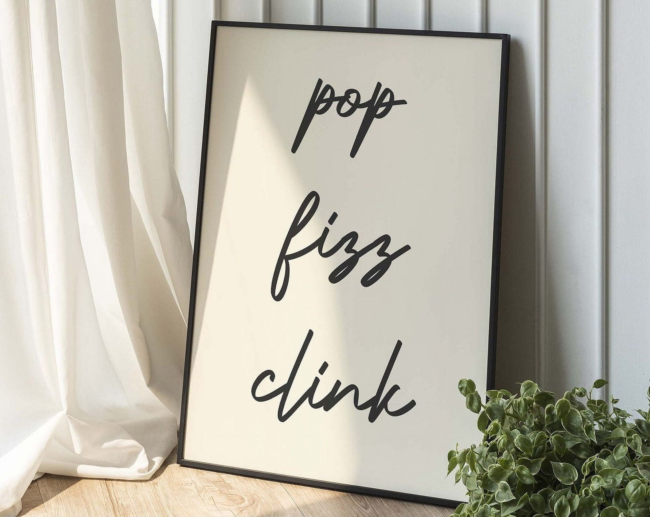 Dopaprint UNFRAMED PAPER POSTER Pop Fizz Clink Print, Art, Neutral Bar ...