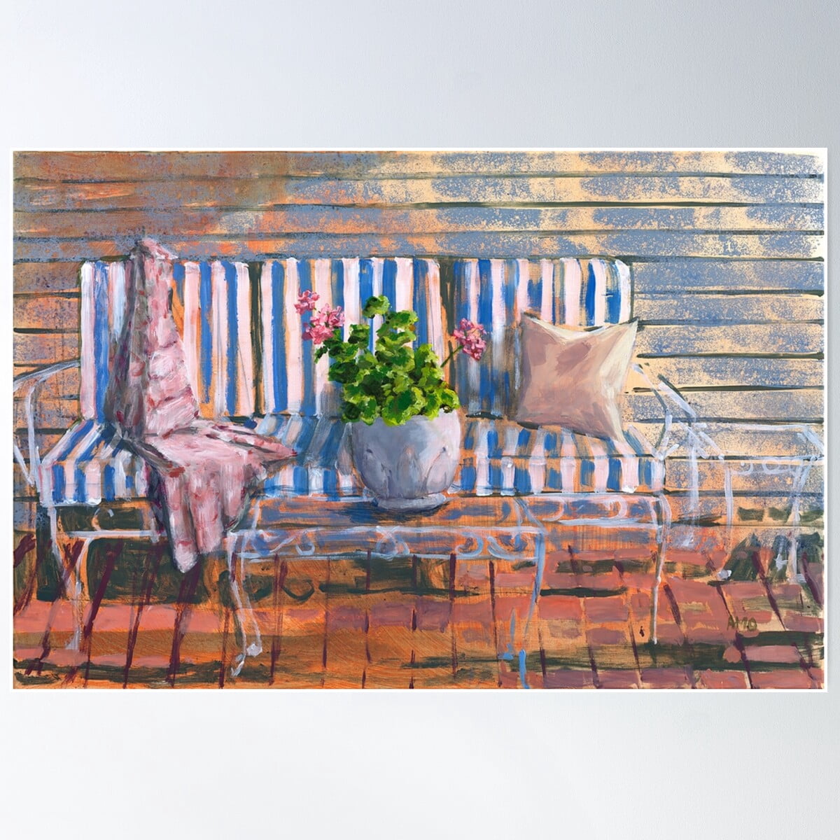 Dopaprint UNFRAMED PAPER POSTER Porch Furniture With Geraniums Poster ...