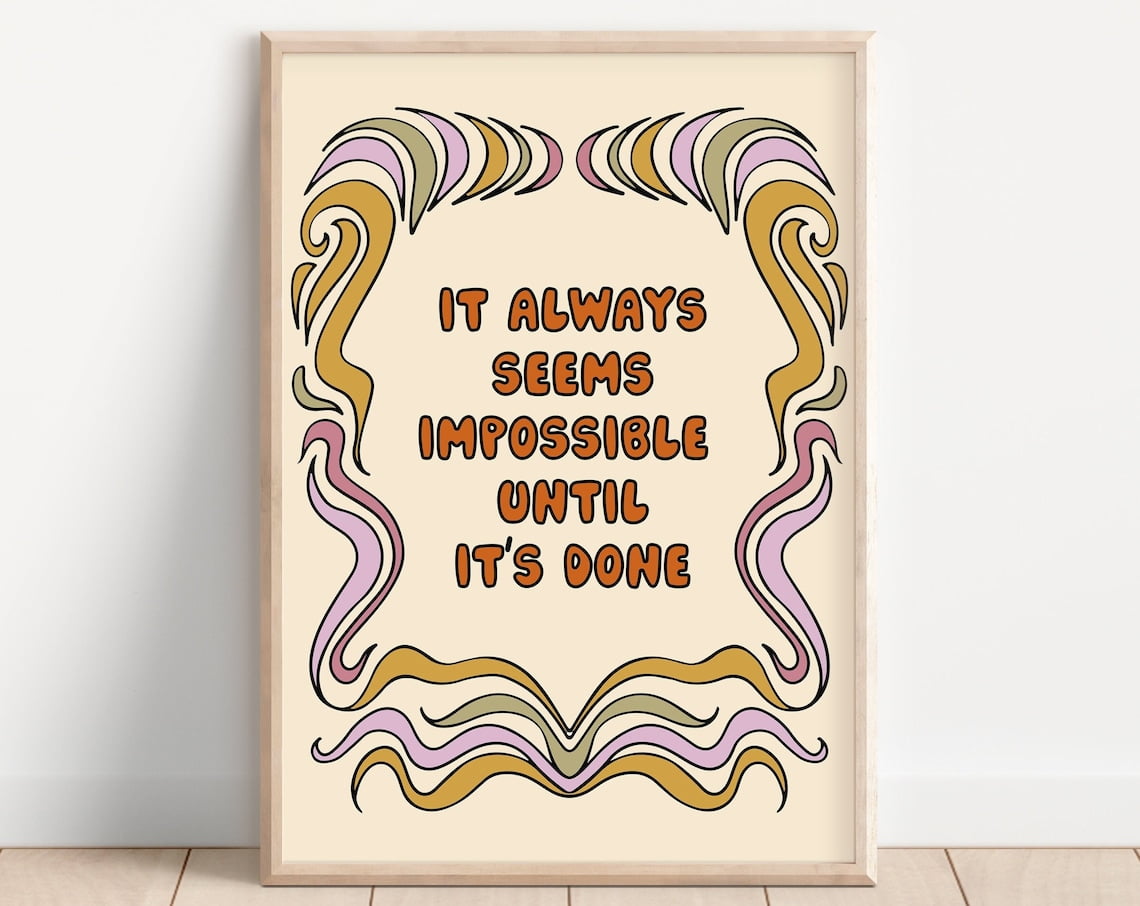 Dopaprint UNFRAMED PAPER POSTER Positivite Motivational Quote Retro ...