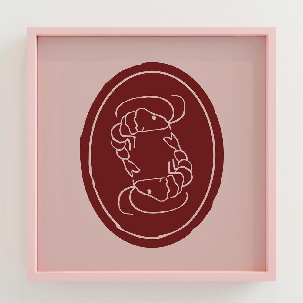 Dopaprint UNFRAMED PAPER POSTER Prawn Wall Art, Maroon Pink Kitchen ...