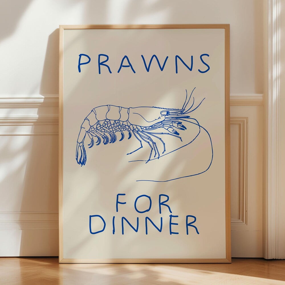 Dopaprint UNFRAMED PAPER POSTER Prawn Wall Art Print, Coastal Nautical ...