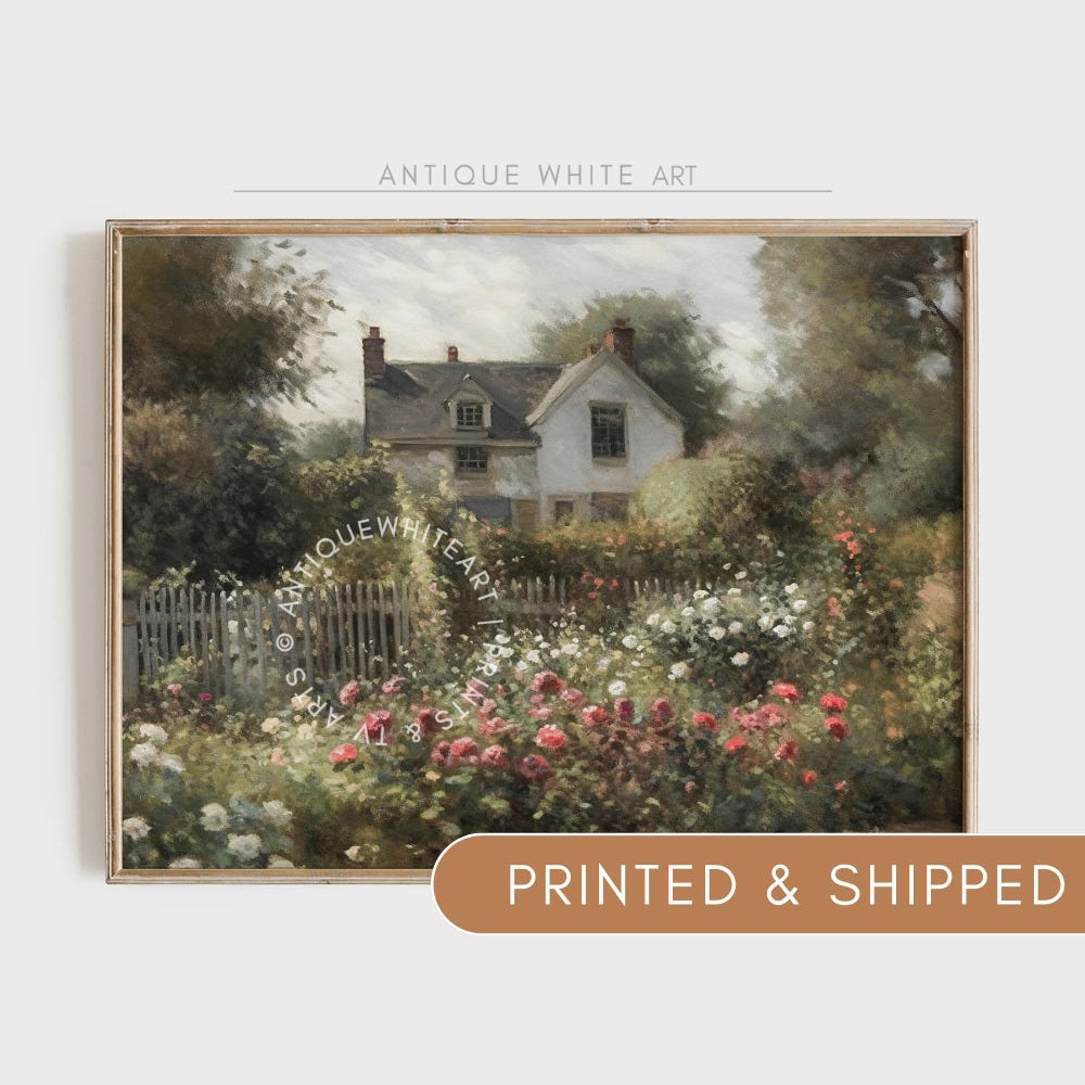 Dopaprint UNFRAMED PAPER POSTER Printed Spring Cottage Rose Garden ...