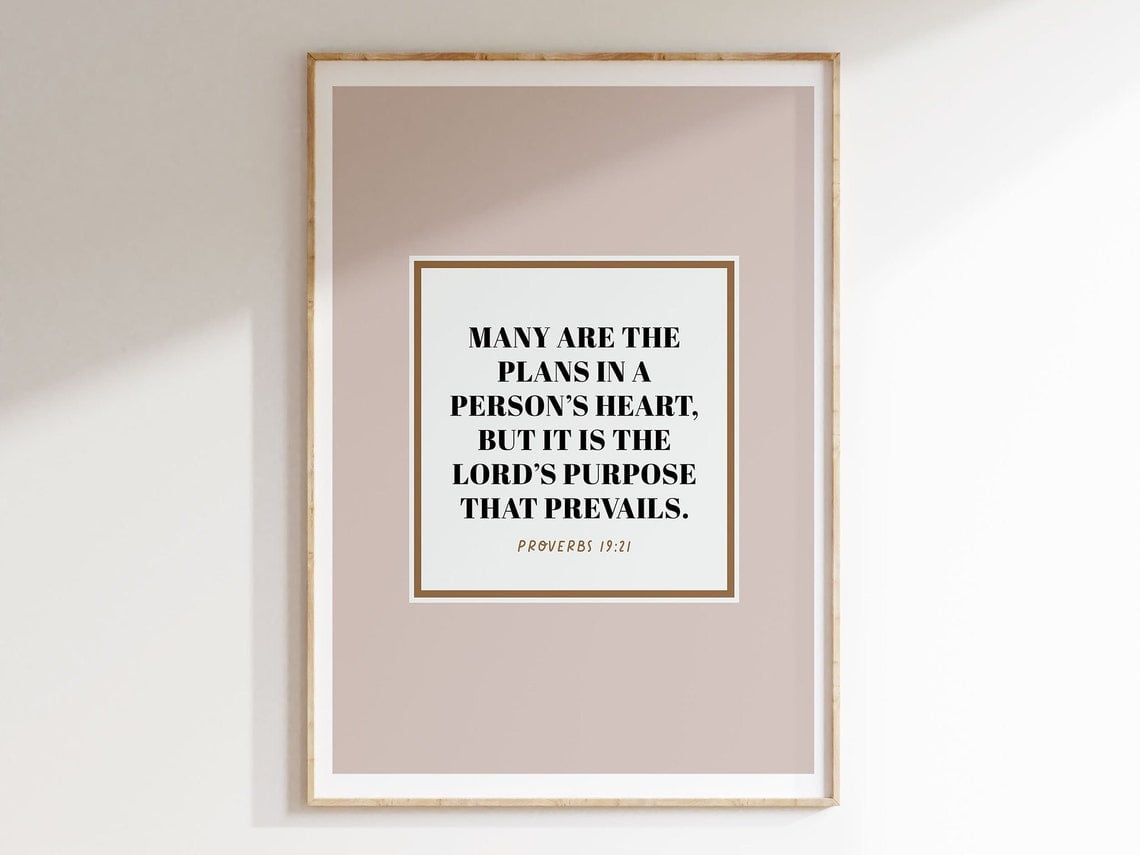 Dopaprint UNFRAMED PAPER POSTER Proverbs 19 21 Bible Verse Wall Art The ...