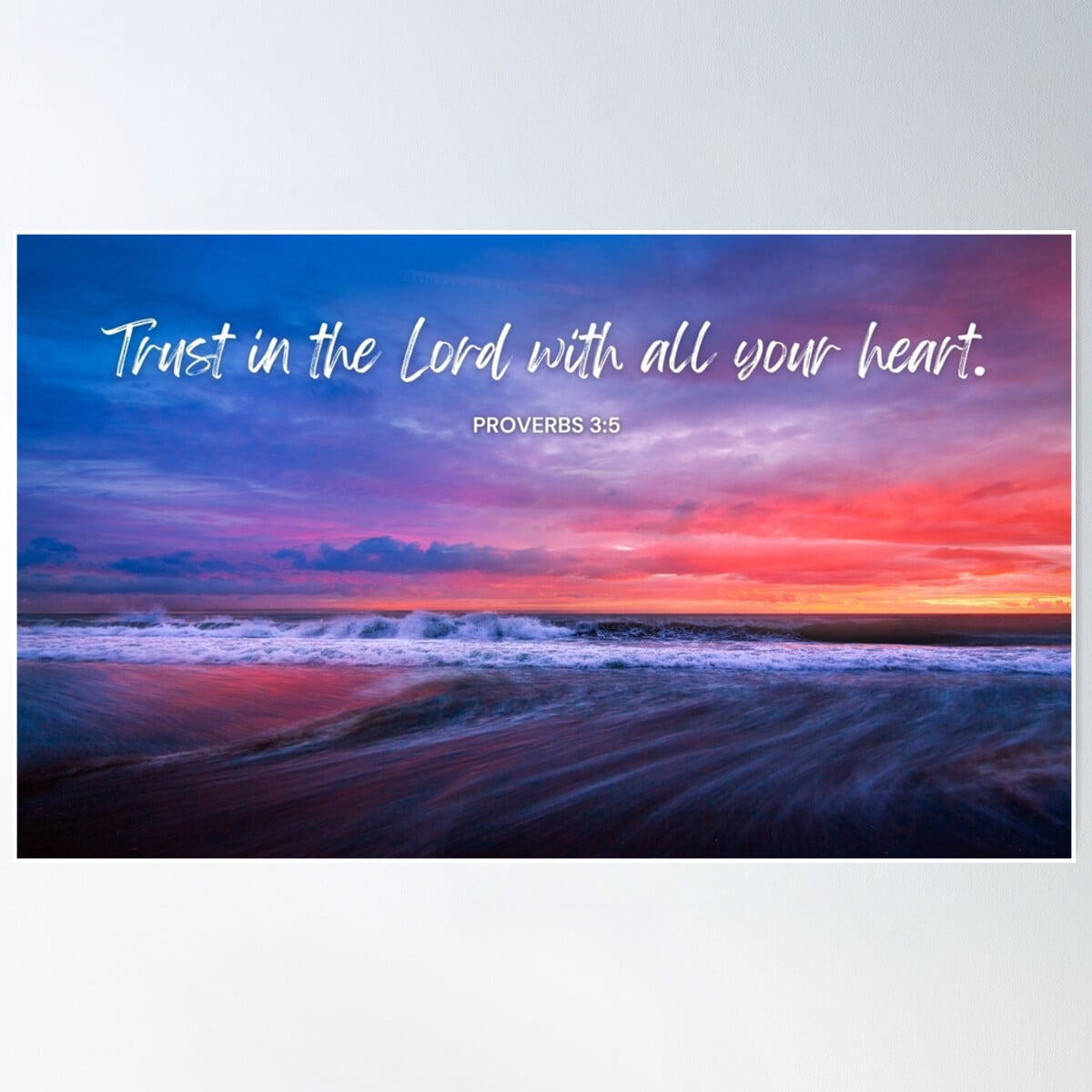 Dopaprint UNFRAMED PAPER POSTER Proverbs 3:5 Trust In The Lord On Ocean ...