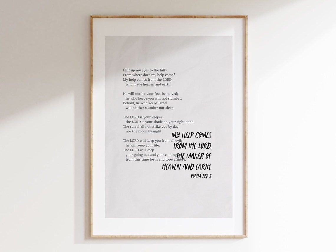 Dopaprint UNFRAMED PAPER POSTER Psalm 121 Artwork Print, Bible Verse ...
