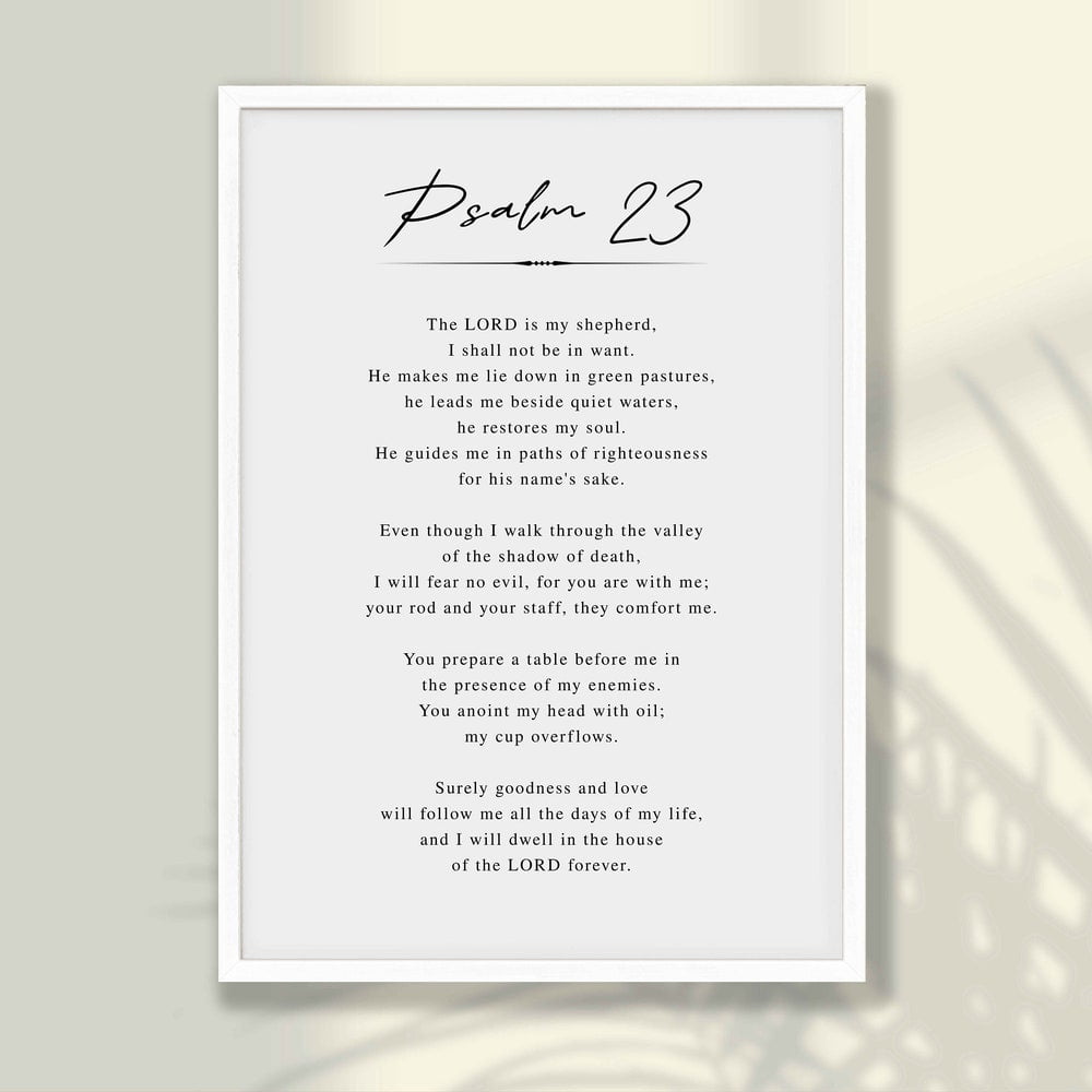 Dopaprint UNFRAMED PAPER POSTER Psalm 23 Wall Art - Scripture Print ...