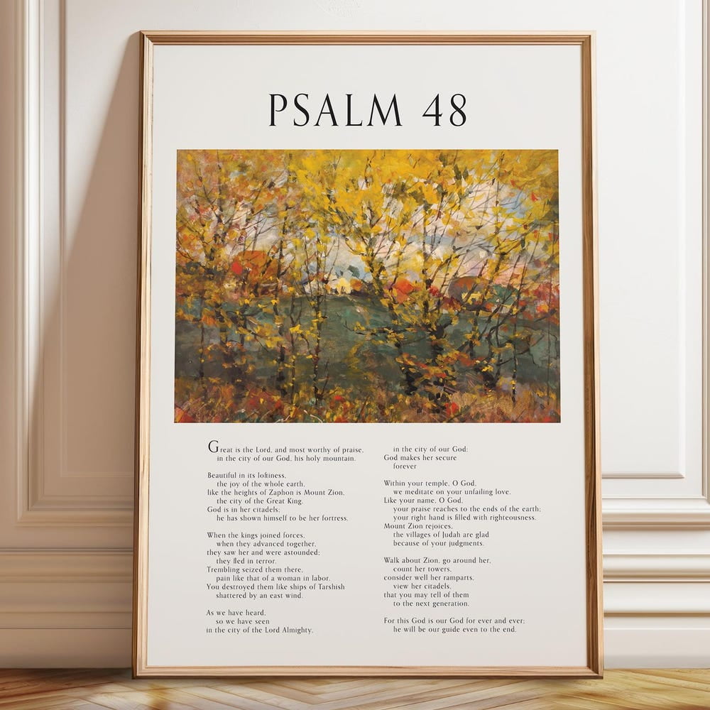 Dopaprint UNFRAMED PAPER POSTER Psalm 48 Wall Art Bible Verses Poster ...