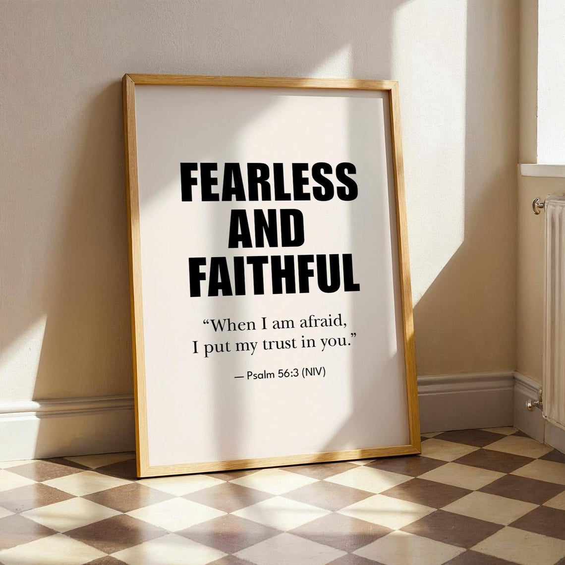 Dopaprint UNFRAMED PAPER POSTER Psalm 56:3 Fearless And Faithful Bible ...