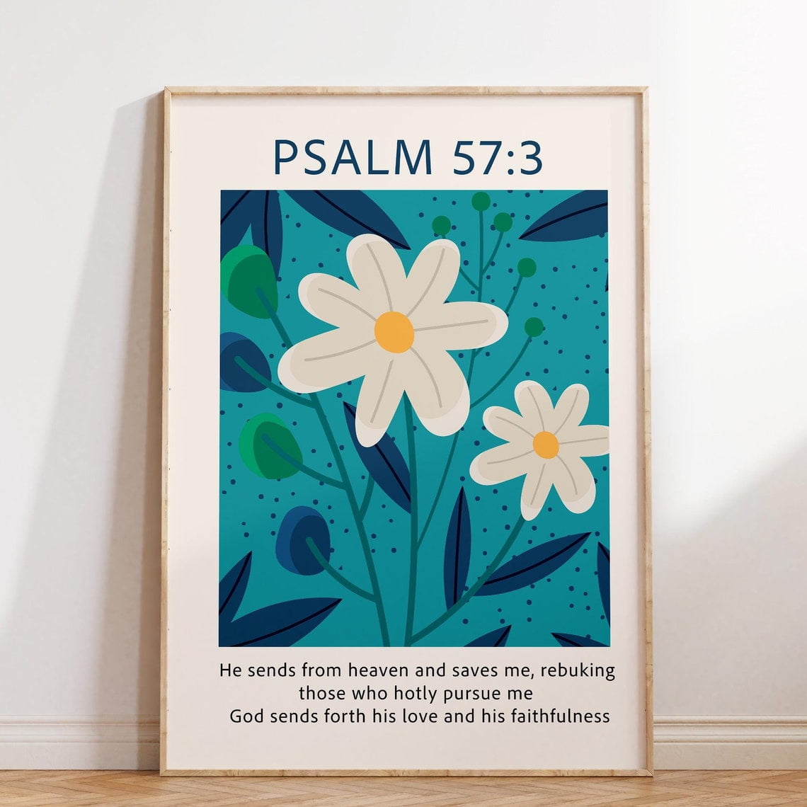 Dopaprint UNFRAMED PAPER POSTER Psalm 57:3 Print, Retro Christian Wall ...