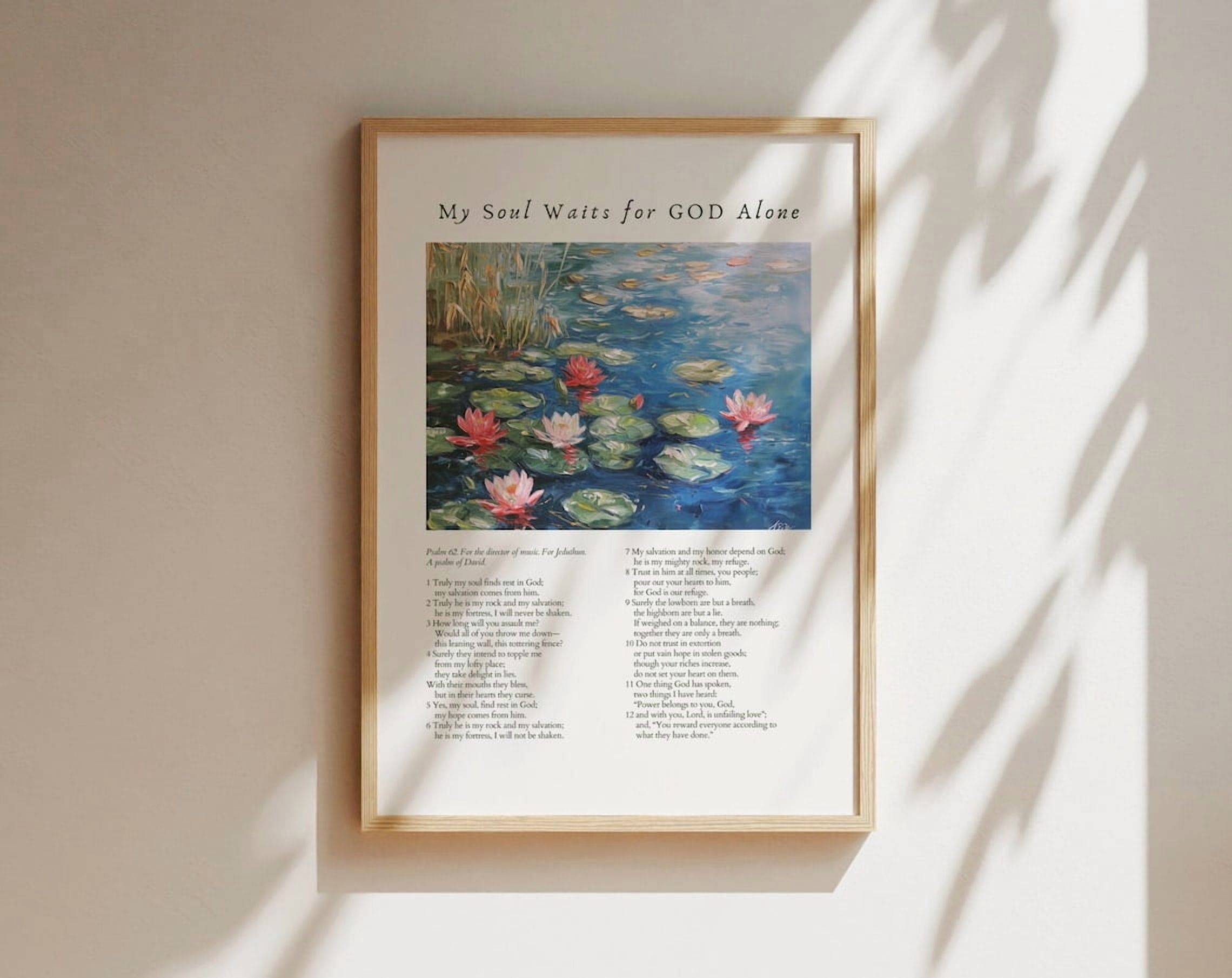 Dopaprint UNFRAMED PAPER POSTER Psalm 62 Wall Art, Bible Verse Wall Art ...