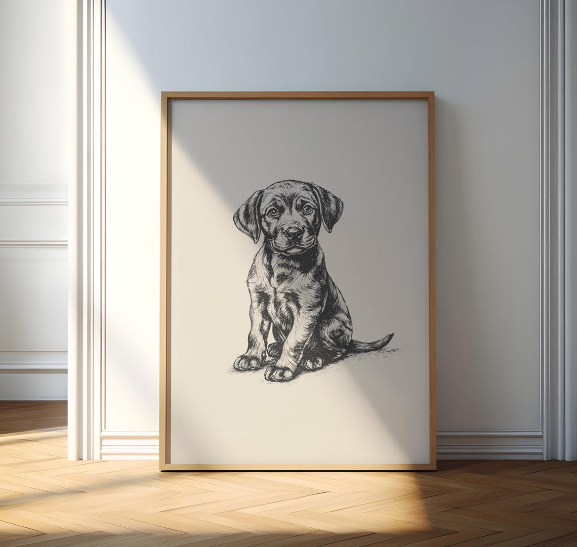 Dopaprint UNFRAMED PAPER POSTER Puppy Vintage Poster, Labrador ...