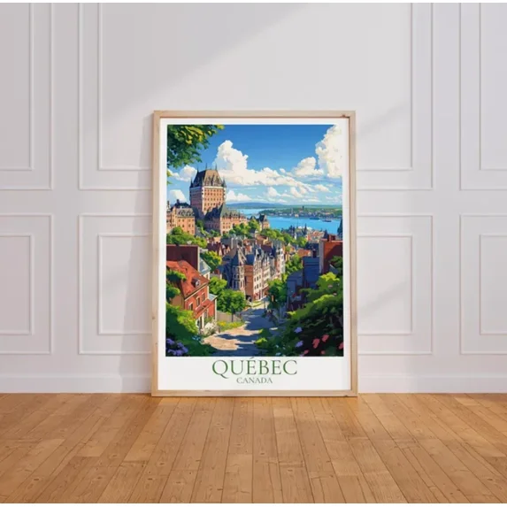 Dopaprint UNFRAMED PAPER POSTER Quebec Travel Poster Cana.Da Wall Art ...