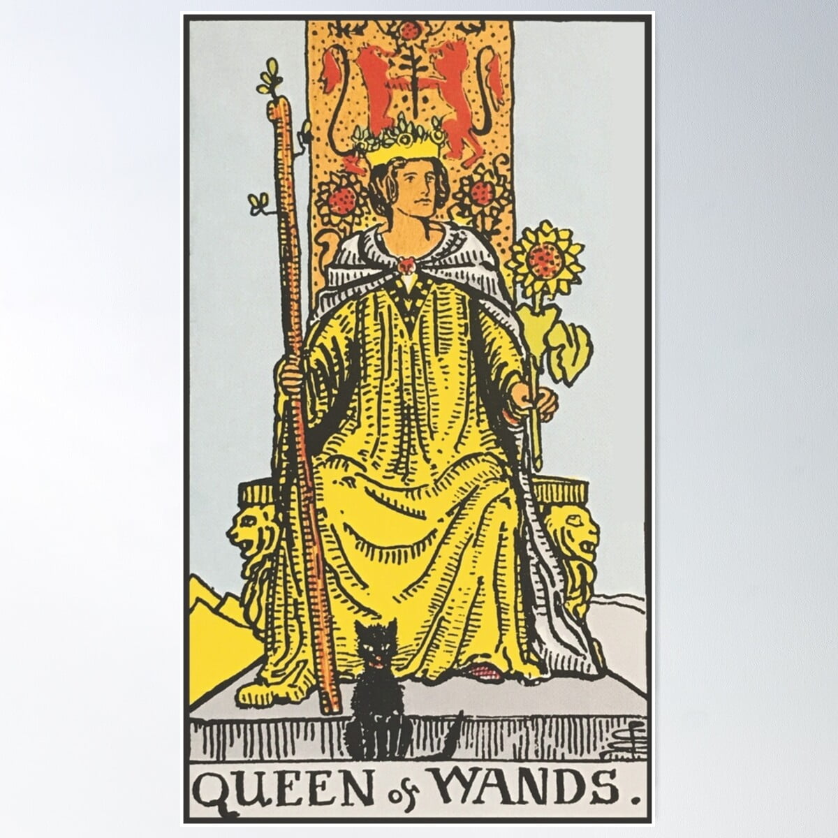 Dopaprint UNFRAMED PAPER POSTER Queen Of Wands - Rider Waite Smith ...
