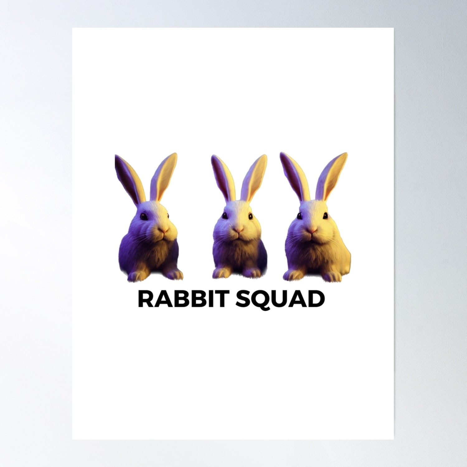 Dopaprint UNFRAMED PAPER POSTER Rabbit Squad White Poster Wall Art, Modern Wall Decor Art, Home ...