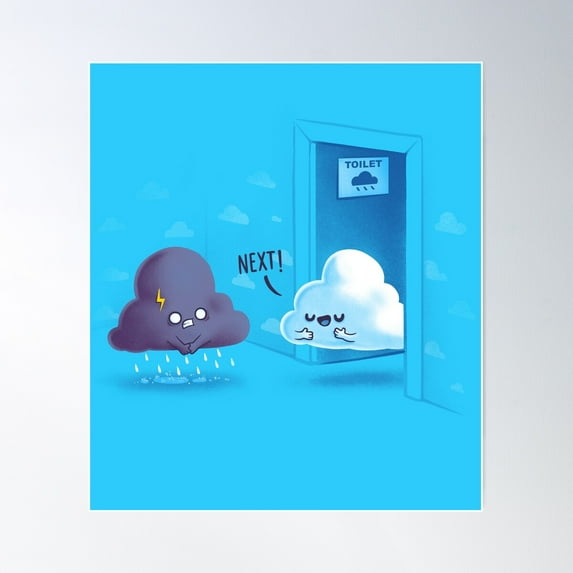 Dopaprint UNFRAMED PAPER POSTER Rainy Queue Poster Wall Art, Modern ...