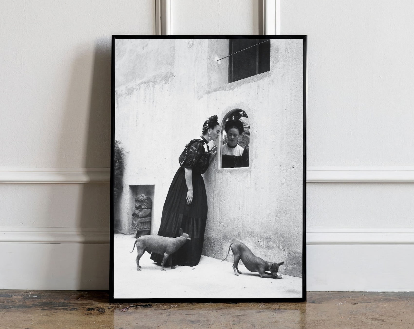 Dopaprint UNFRAMED PAPER POSTER Rare Frida Kahlo With Pets Print, Vintage Frida Kahlo Print ...