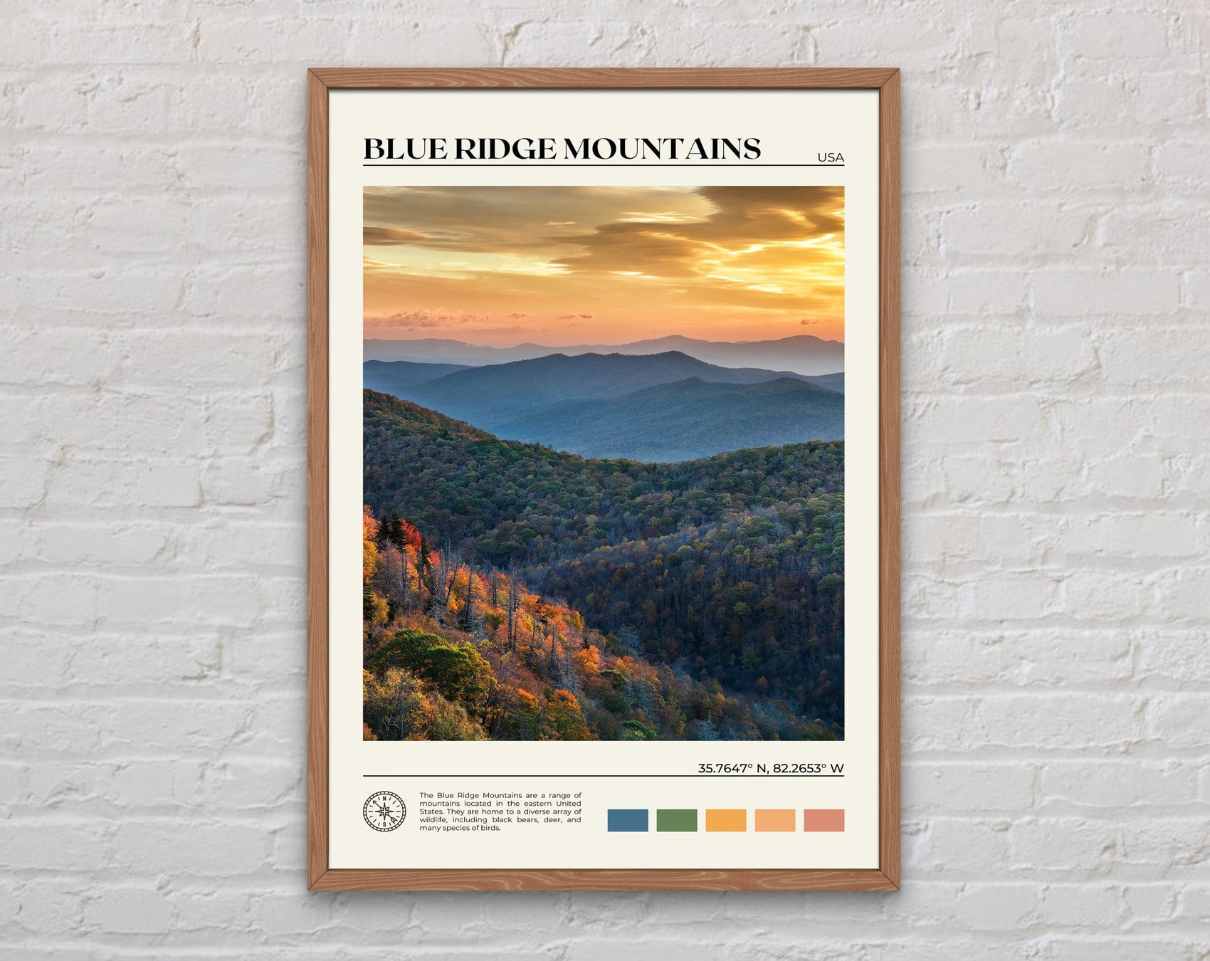 Dopaprint UNFRAMED PAPER POSTER Real Photo, Blue Ridge Mountains Print ...