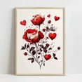 Dopaprint UNFRAMED PAPER POSTER Red Flowers Valentine Print, Valentine ...