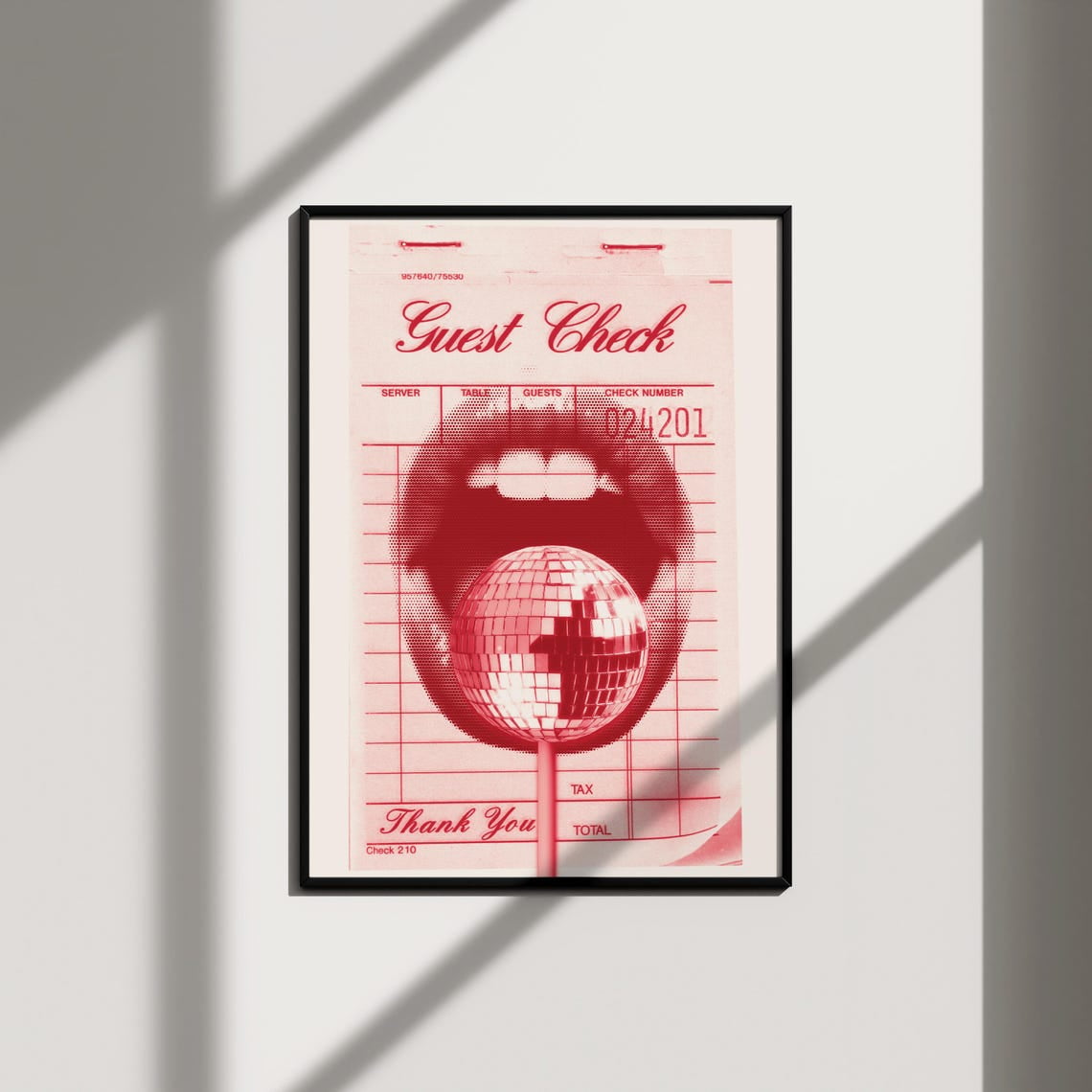 Dopaprint UNFRAMED PAPER POSTER Red Guest Check Print Coquette Room ...