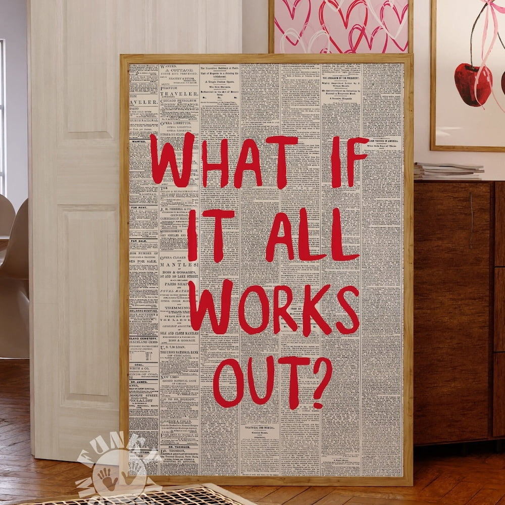Dopaprint UNFRAMED PAPER POSTER Red Trendy Wall Art Print What If It ...