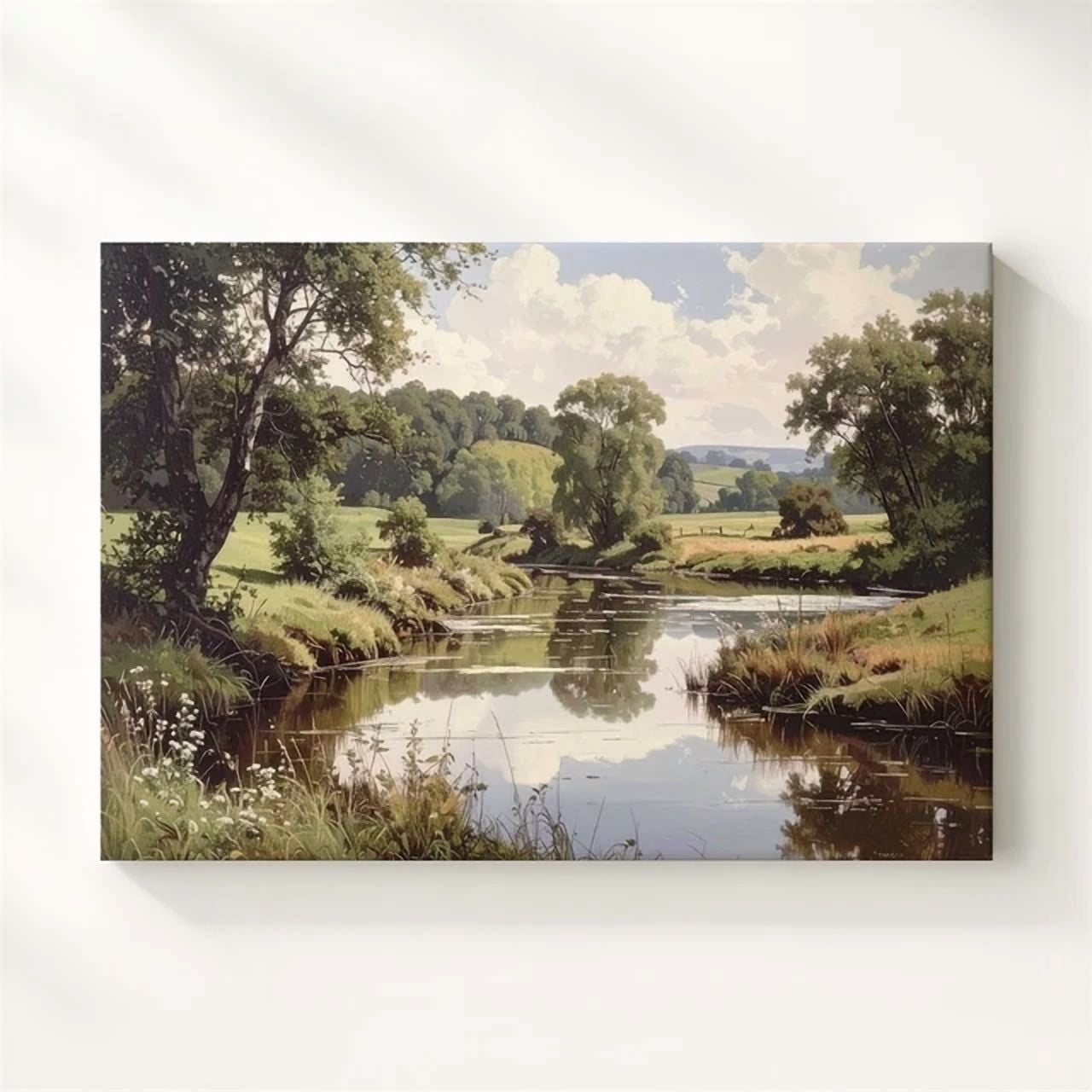 Dopaprint UNFRAMED PAPER POSTER Reflective River Meadow Wall Art Serene ...