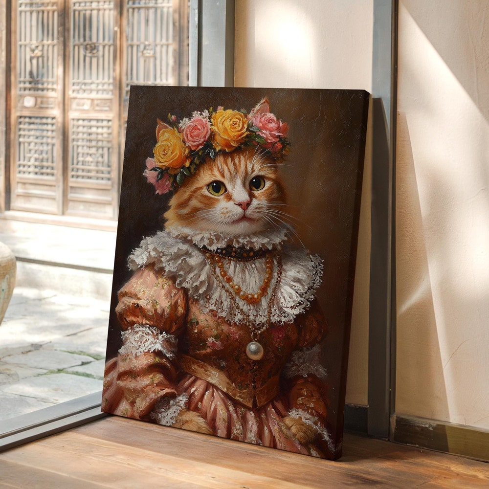 Dopaprint UNFRAMED PAPER POSTER Regal Cat Portrait In Victorian Attire ...
