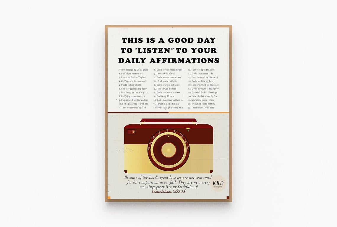Dopaprint UNFRAMED PAPER POSTER Retro Christian Affirmation Wall Art ...