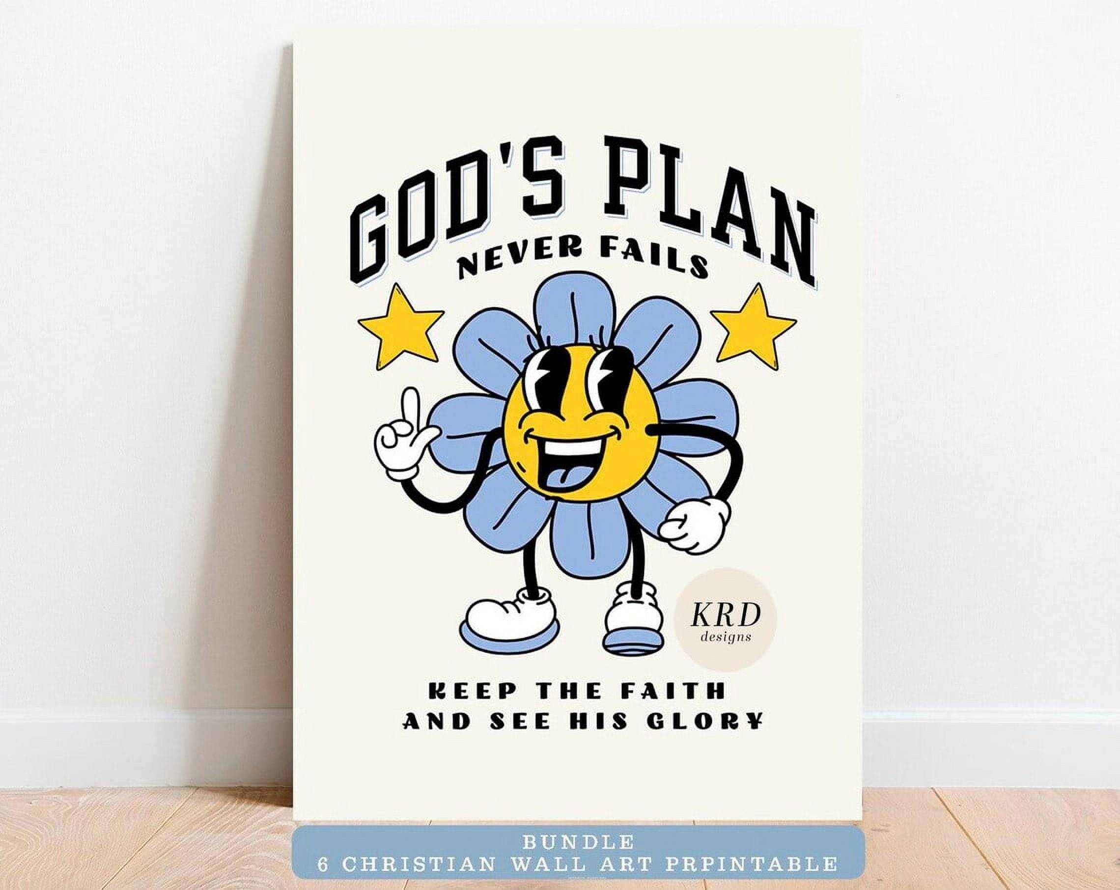 Dopaprint UNFRAMED PAPER POSTER Retro Christian Wall Art Print, Bundle ...