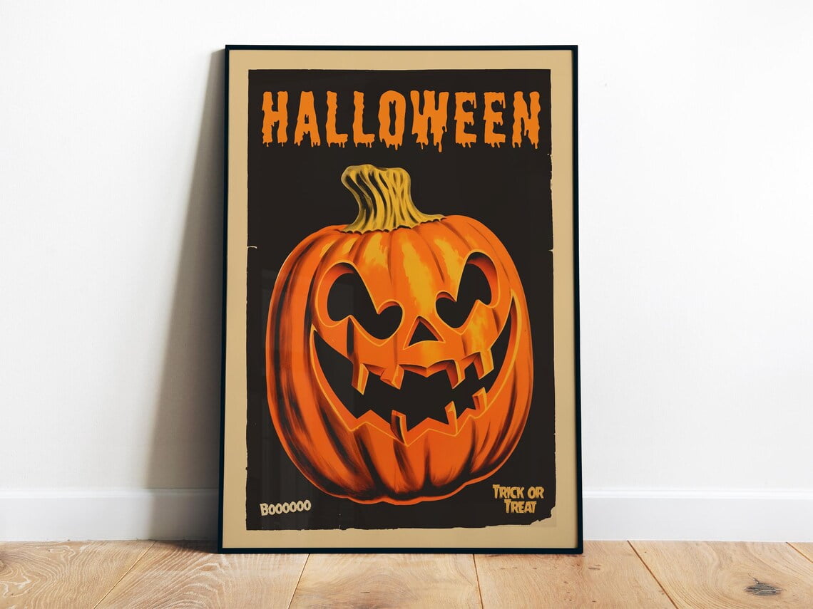 Dopaprint UNFRAMED PAPER POSTER Retro Entry Art Pumpkin Wall Art Sweet ...