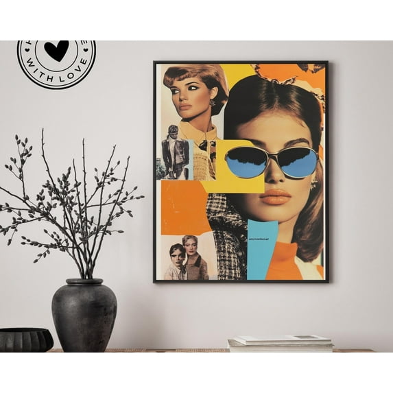 Dopaprint UNFRAMED PAPER POSTER Retro Fashion Collage Poster Moodboard ...