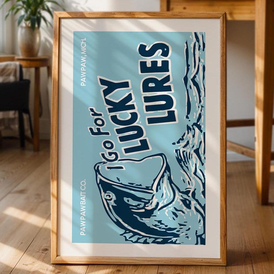 Dopaprint UNFRAMED PAPER POSTER Retro Fish Lure Print Fishing Art Gift ...