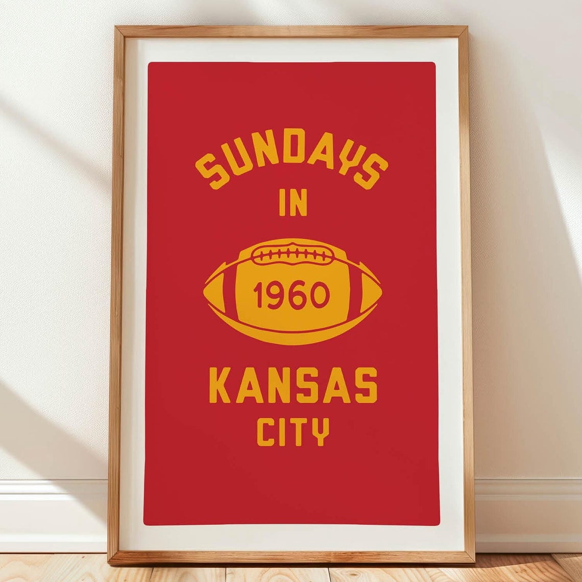 Dopaprint UNFRAMED PAPER POSTER Retro Football Print Kansas City Art ...