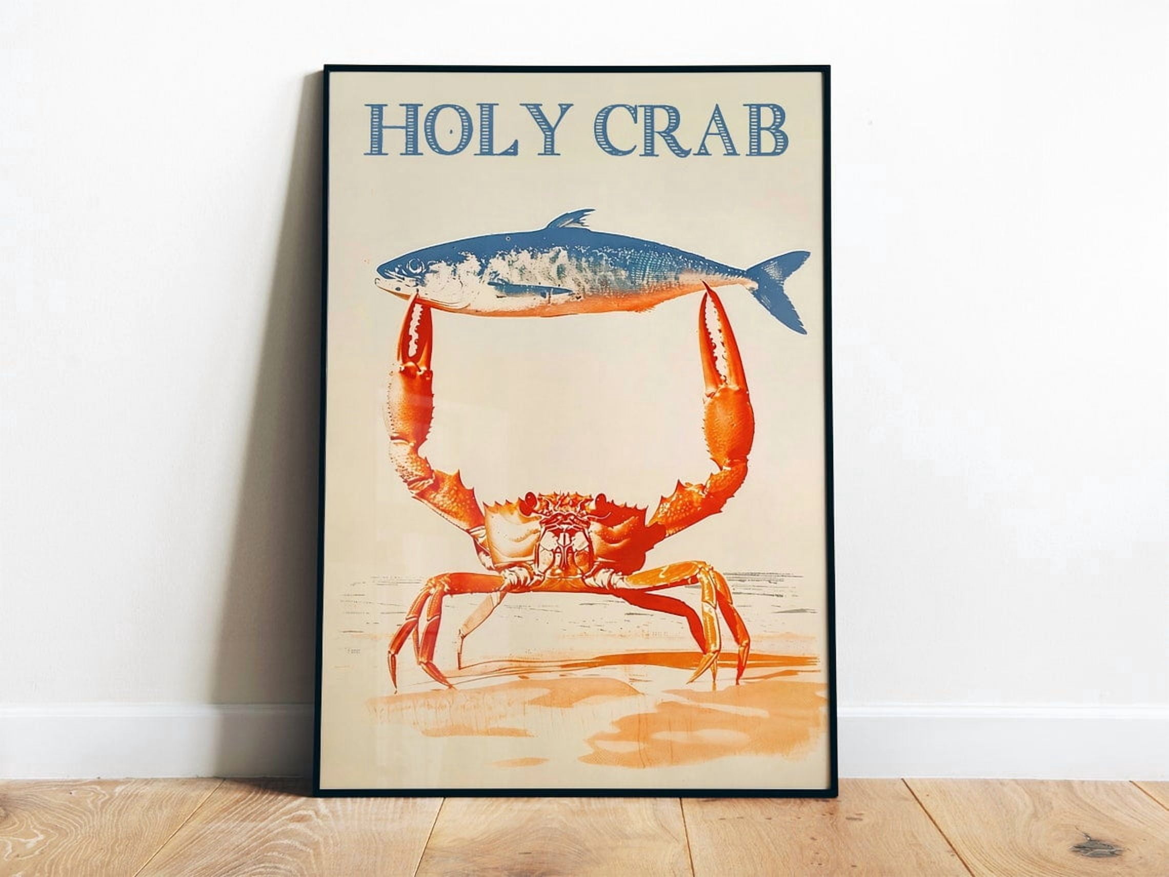 Dopaprint UNFRAMED PAPER POSTER Retro Funny Poster Crab Poster Beach ...
