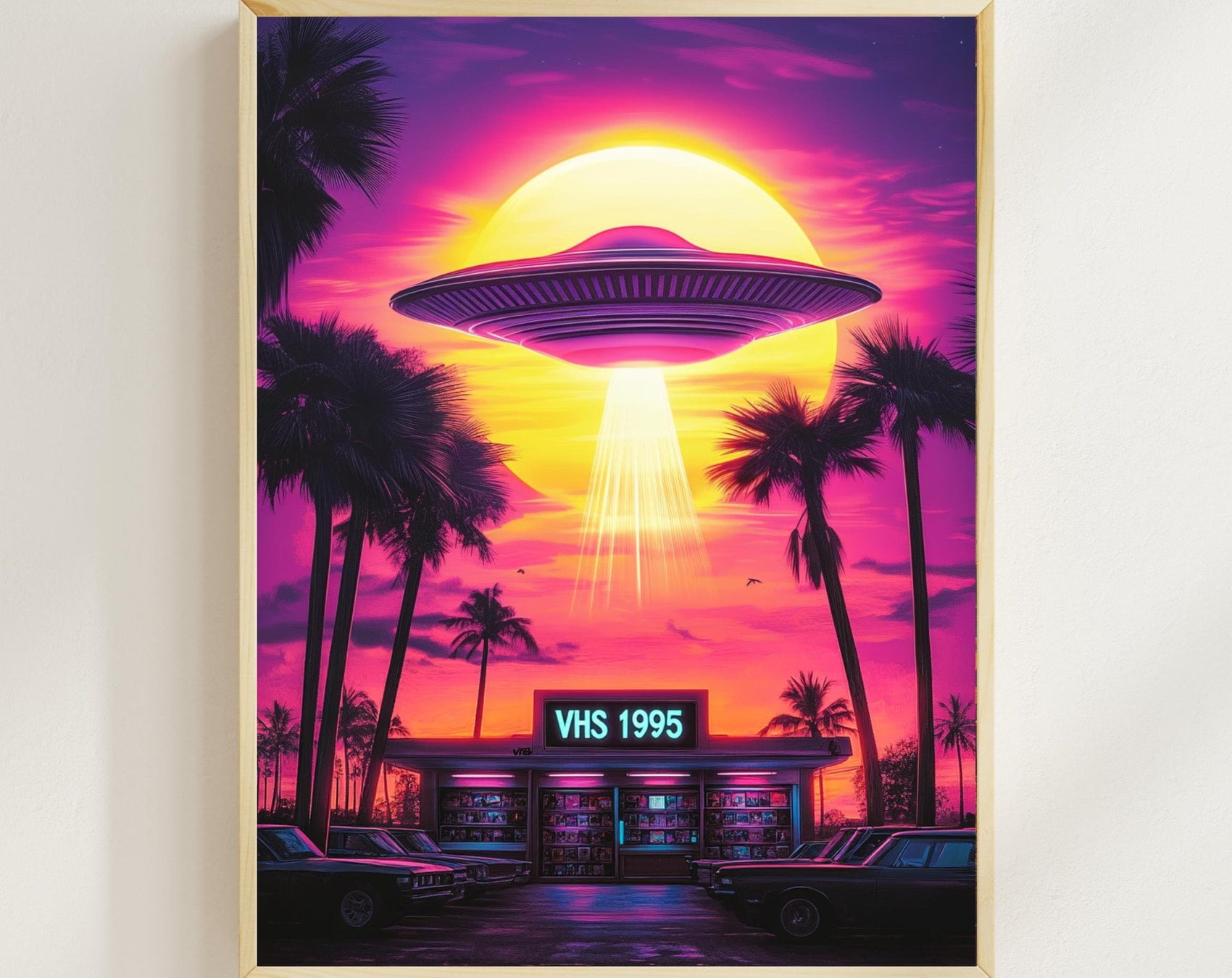 Dopaprint UNFRAMED PAPER POSTER Retro Futuristic Ufo Wall Art Vhs ...