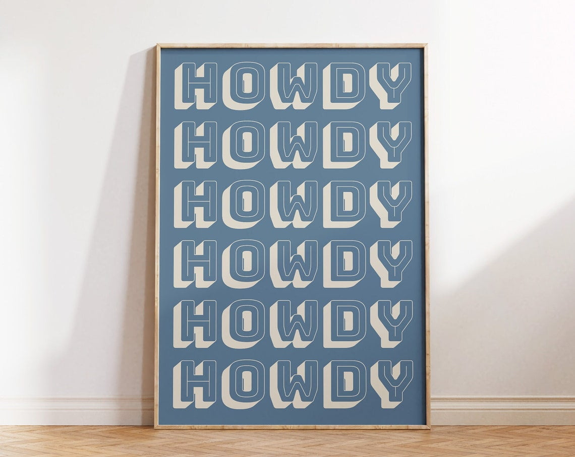 Dopaprint UNFRAMED PAPER POSTER Retro Howdy Print Vintage Western Wall ...